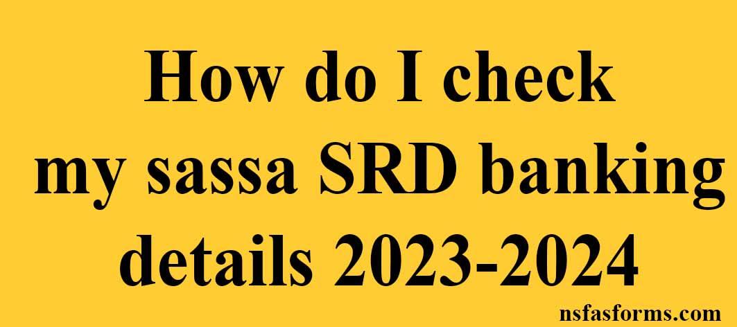 How Do I Check My Sassa Srd Banking Details 2023 2024
